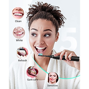 Sonic Electric Toothbrush for Adults - Power Electric Toothbrushes with 8 Premium Brush Heads, Rechargeable Power Electric Toothbrush with 5 Modes & Smart Timer，3 Hours Fast Charge for 60 Days Use