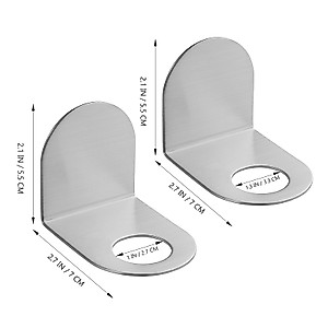 Cabilock Wall Mount Soap Dispenser Holder: 2pcs Bottle Dispenser Holder, Stainless Steel Hanging Rack, No Drilling Adhesive Shower Bottle Rack Hook (Diameter 1Inch+1.3Inch)