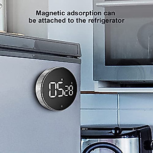 Digital Kitchen Timer LED - Magnetic Countdown Large Display Clock with Adjustable Volume - Easy for Cooking, Fitness, Classroom and Teaching for Kids & Seniors - Black