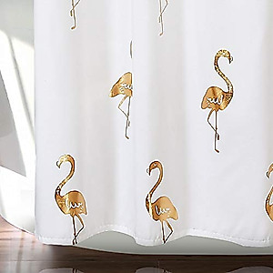 Lush Decor Flamingo Shower Curtain, 72" x 72", Gold