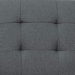 Christopher Knight Home Evelyn Mid Century Modern Fabric Arm Chair, Dark Gray, Walnut