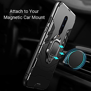 Jusy Heavy Duty Shockproof for Oneplus 8 5g Case with Rotating Ring Kickstand [NOT fit Verizon & 8pro & 8T], Support Car Magnetic Bracket, Dual Layer Protive Phone Cover for OnePlus 8 5g (Red)