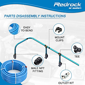 Compressed Air Piping System Pressured Leak-Proof Easy to Install 3/4" x 100 feet HDPE Aluminum Air Compressor Install kit Shop Air Hose System 200PSI ASTM F1282