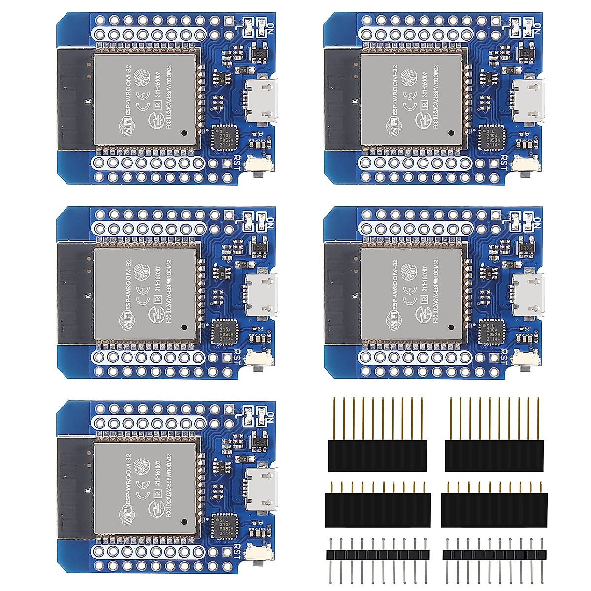 ACEIRMC D1 Mini NodeMCU ESP32 ESP-WROOM-32 WLAN WiFi Bluetooth IoT Development Board 5V Compatible for Arduino (5pcs)