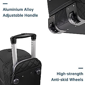 ETRONIK Rolling Duffle Bag with Wheels, 21 Inch Flight Approved Duffle Bag for Travel with Toiletry Bag, Carry on Luggage Weekender Bags for Women with Shoe Compartment, Black