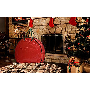 Handy Laundry Christmas Wreath Storage Bag, 30" X 7", Durable Tarp Material, Zippered, Reinforced Handle & Easy to Slip The Wreath in and Out, Protect Your Wreath from Dust, Insects, and Moisture
