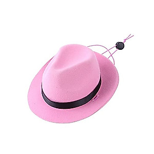 Funny Pet Cowboy Hat, Cute Dog Cat Hat for Halloween Christmas Party Holiday and Daily Wearing Costume Accessories Photo Prop(Pink)
