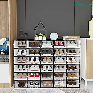YITAHOME XL Shoe Storage Box, Set of 18 Shoe Storage Organizers Stackable Shoe Storage Box Rack Containers Drawers - X-Large Size