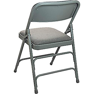 BizChair Grey Padded Metal Folding Chair - Grey 1-in Fabric Seat