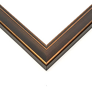 10x13 Rubbed Bronze Real Wood Picture Frame Width 1.25 Inches | Interior Frame Depth 0.5 Inches | Marleigh Mid Century Photo Frame Complete with UV Acrylic, Foam Board Backing & Hanging Hardware