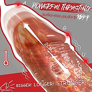 2.36" Diameter Thick Thrusting Dildo Vibrator, Huge Realistic Dildos with Thrusting and Vibration, Heating Big Anal Dildo for Advanced Players, Large Size Silicone Dildo Adult Sex Toy for Women Men