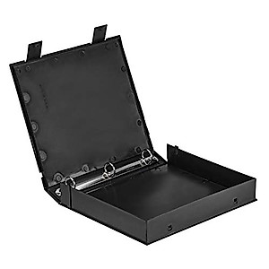 Adorama Plastic Storage Binder Box with 3 'O'-Rings, 9x11", Portrait Format, Color: Black