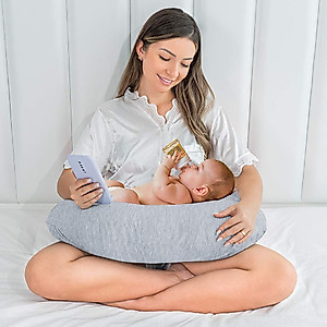NiSleep Nursing Pillow with 2 Covers, Feeding Pillows for Breastfeeding, Baby Nursing Pillow, Machine Washable
