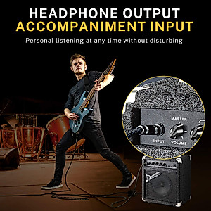 Donner 𝓑𝓪𝙨𝙨 𝓐𝙢𝙥 15W 𝓖𝙪𝙞𝙩𝙖𝙧 𝓐𝙢𝙥𝙡𝙞𝙛𝙞𝙚𝙧 DBA-1 Electric Practice Bass Combo AMP with Cable