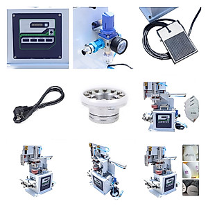 Pad Printer, 2-Station Pneumatic Single Color Pad Printer Stamping Embossing w/Sealed Ink Cup and Shuttle, 2200PCS/hour