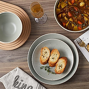 Stone Lain Lauren Stoneware Dinnerware Set, 16-Piece Service for 4, Green