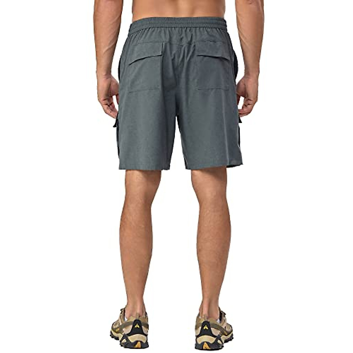 Little Donkey Andy Men's Hiking Cargo Shorts Quick Dry Lightweight Stretch Shorts for Golf Fishing (Grey L)