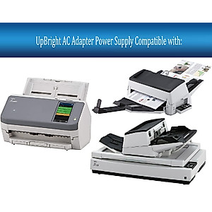 UpBright 24V AC/DC Adapter Compatible with Fujitsu Fi-7300nx PA03768-B005 FI-7600 PA03740-B505 P3740A FI-7700 PA03740-B005 FI-7700S Sheetfed Desktop Document Scanner 24VDC Power Supply Battery Charger