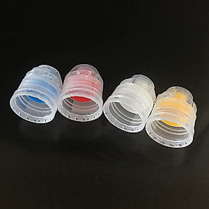 HYMAOME 4pcs Plastic Honey Squeeze Bottle Travel Condiment Dispenser Flip Top Reusable/Refillable/Leakproof Little to-go Containers,Camping Trip Sauce Bottles,Lunch/Picnic Condiment Bottles