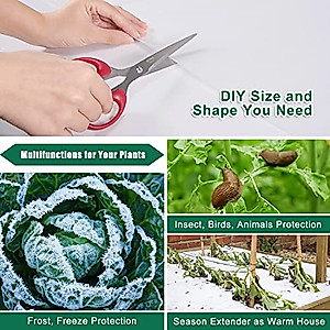 Kuptone Plant Covers Freeze Protection 10Ft x 30Ft Floating Row Cover with 10Pcs Garden Hoops & 36Pcs Clips & 15Pcs Steel Garden Stakes, Plant Cover with Frame for Winter Frost Sun Pest Protection