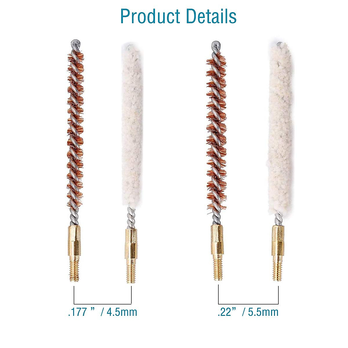 Rifle Gun Barrel Cleaning Kits for .177/.22 (4.5/5.5mm) Caliber, Bore Brush,Pistols Airgun Gun Care Cleaning Rod Brush Set for Hunting and Shooting