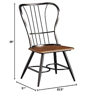 Baxton Studio Longford Dark Walnut Wood and Black Metal Vintage Industrial Dining Chair