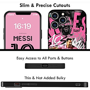 ZERMU for iPhone 12 Case, Lione-l Mess%i Inter Soccer Miam-i #10 Fashion Full Protection Soft Silicone TPU Shock Absorption Bumper Slim Fit Protective Cover Phone Case for iPhone 12 6.1 inch