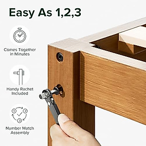 Zinus Leah Bamboo Platform Bed Frame, No Box Spring Needed, Wood Slat Support, Easy Assembly, Queen