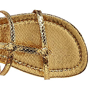 Ellie Shoes Women's 015-ZENA Flat Sandal, Gold, 8 M US