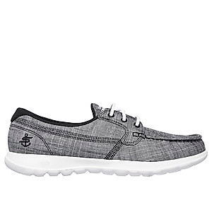 Skechers Performance Women's Go Walk Lite-15433 Boat Shoe,black/white,8 M US