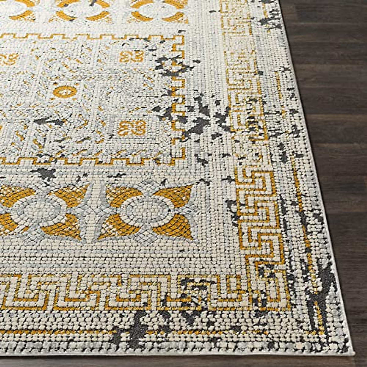 Mark&Day Area Rugs, 8x10 Herblay Updated Traditional Mustard Area Rug, Orange/Beige/Gray Carpet for Living Room, Bedroom or Kitchen (7'7" x 10'2")