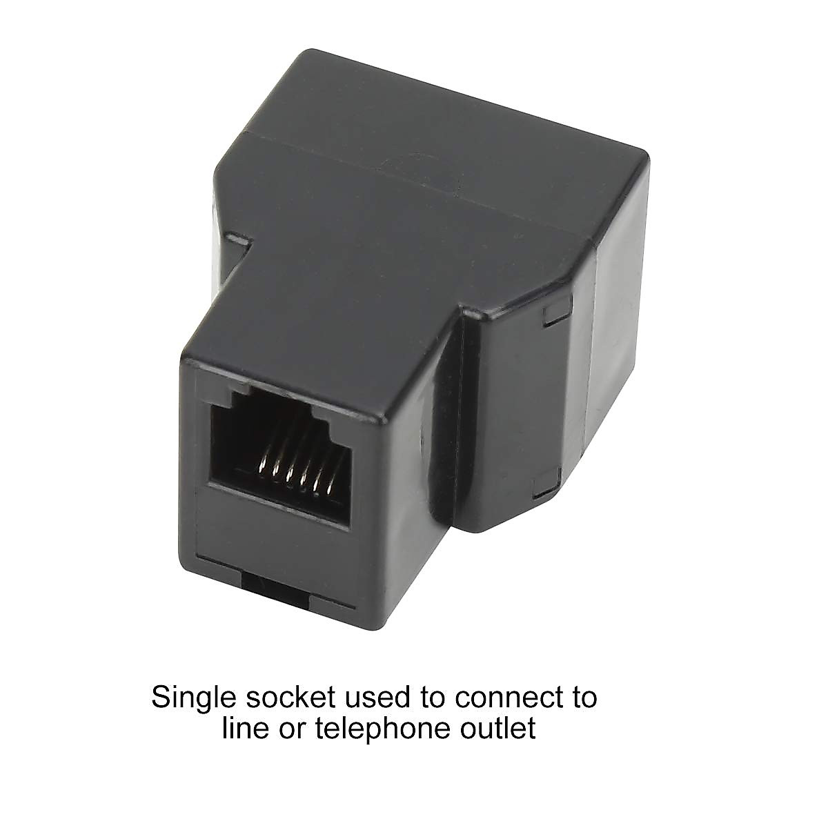 Uvital RJ12 6P6C 1 Female to 2 Female Telephone Line Splitters, Telephone Landline Cable Connector and Separator(Black,4 Pack)