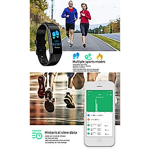 Fitness Tracker WB11, Smart Watch Activity Tracker with Heart Rate Monitor, IP67 Waterproof Smart Band with Step Counter, Calorie Counter, Pedometer Sport Watch for Women and Men (Latest Exclusive)
