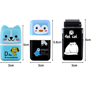 Outus 16 Pcs Roller Erasers Cute Pencil Erasers Animal Erasers with Roller Shaving Roller Case for Easy Pick up and Removal, Back to School Gift Supplies Animal Themed Fun Party Favor