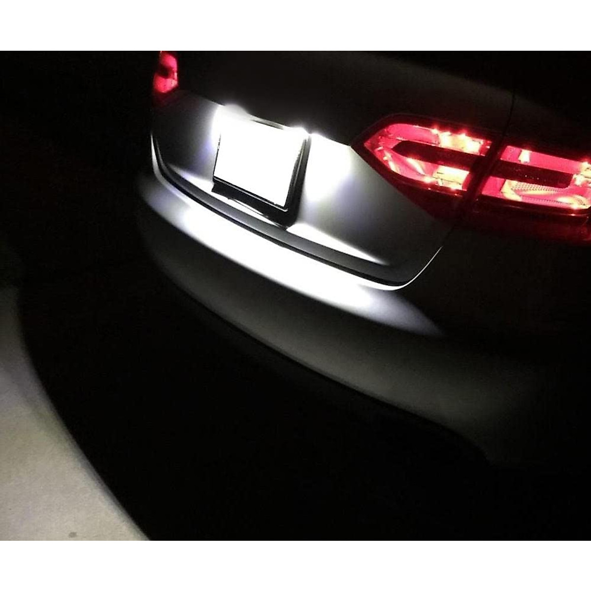 iJDMTOY OEM-Fit 3W Full LED License Plate Light Kit Compatible With Audi 1998-2005 A6 S6 RS6 Avant Wagon ONLY, Powered by 18-SMD Xenon White LED & Can-bus Error Free