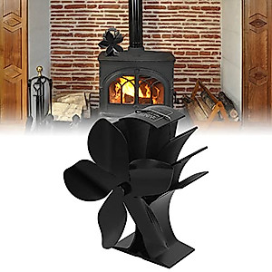 PenRux 5 Blade Wood Stove Fan, Non Electric Heat Powered Fireplace Fans Eco Fan for Home Wood Log Burner Fireplace, Circulates Warm Heated Air Eco Stove Fan,Silent Operation
