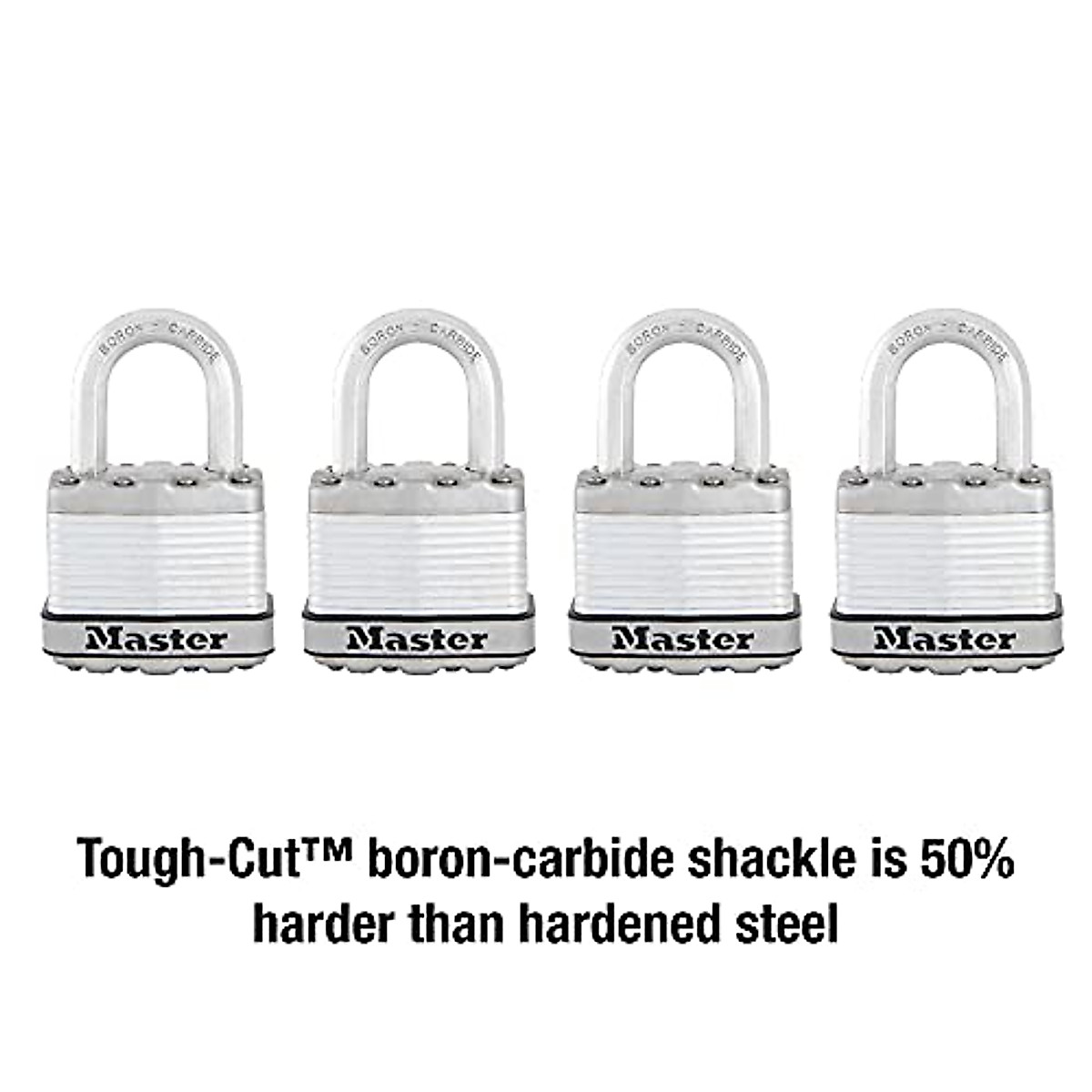 Master Lock M1XQ Magnum Heavy Duty Padlock with Key, 4 Pack Keyed-Alike
