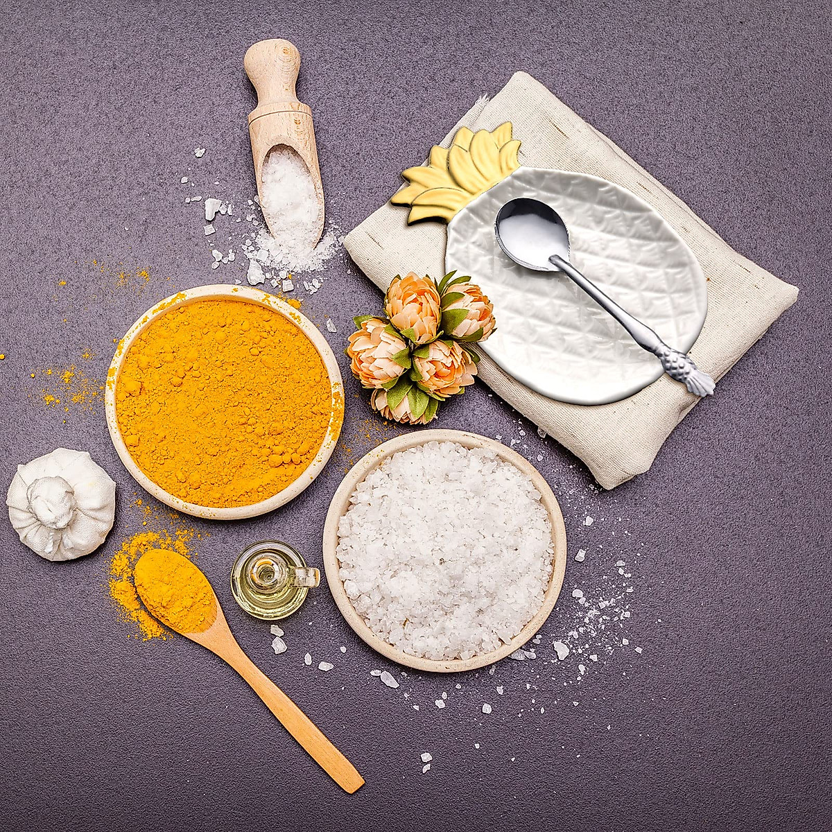 2 Pcs Pineapple Spoon Rest and Spoon Set, Ceramic Spoon Rest for Stove Top, Farmhouse Spoon Rest for Kitchen Counter Spatula Holder Utensil Rest for Ladles Tong Modern Gift Pineapple Kitchen Decor