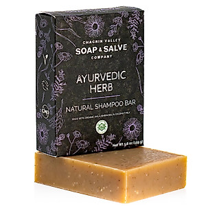 Chagrin Valley Soap & Salve Ayurvedic Organic Shampoo & Body Wash Soap Bar - Nurtures Dandruff & Dull Hair - Sulfate Free Shampoo - Sustainable, Vegan & Handmade – 5.6 oz Women & Mens Soap Bar