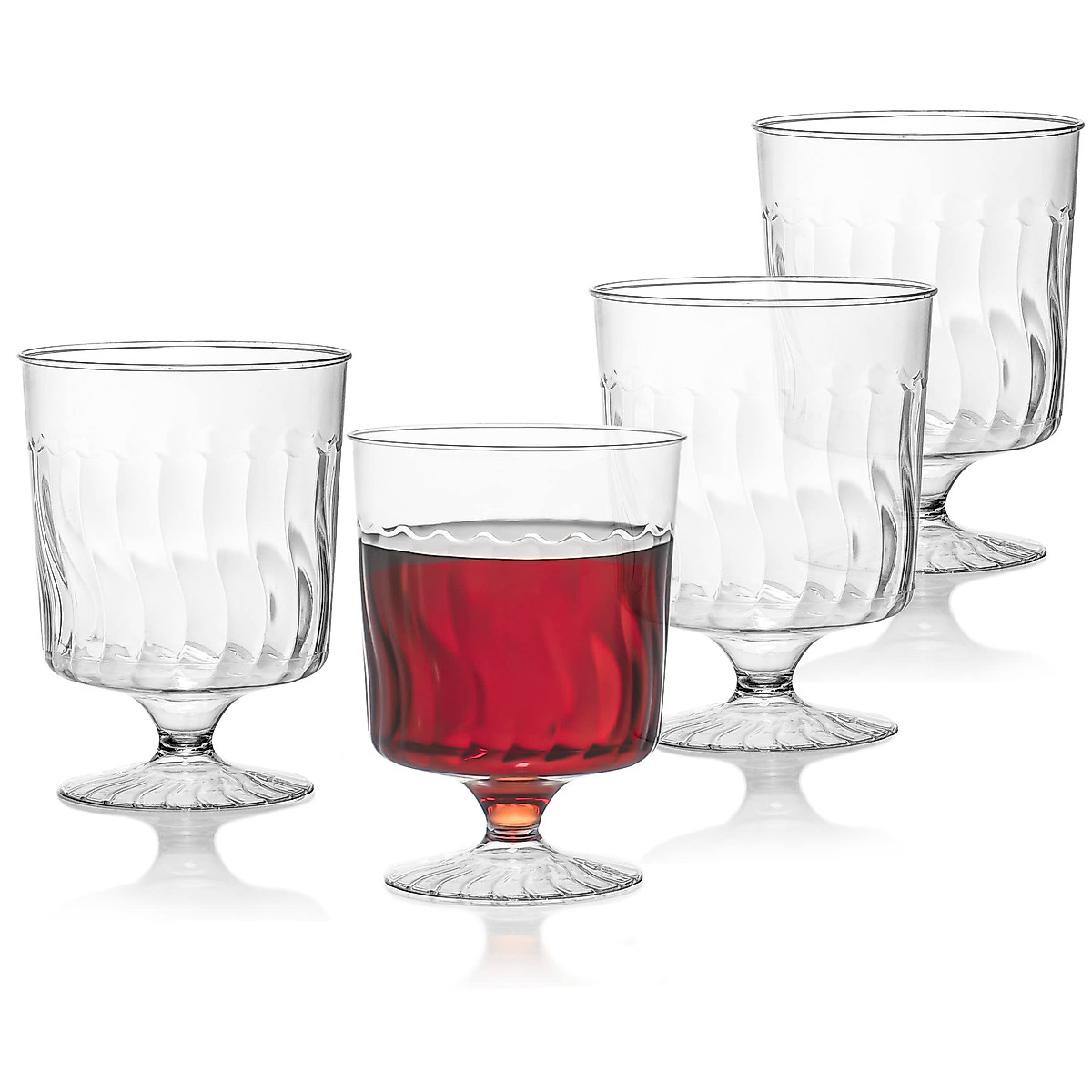 Red Co. Set of 10 Mini Unbreakable 8 Fl Oz Party Wine Glasses with Short Stem, Clear – Made in USA