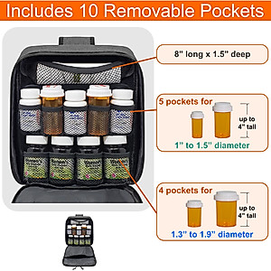 StarPlus2 Cross-Body Hands-Free Modular Pill Bottle Organizer, Medicine Bag, Case, Carrier for Medications, Vitamins, and Medical Supplies - Heather Gray (Without Lock)