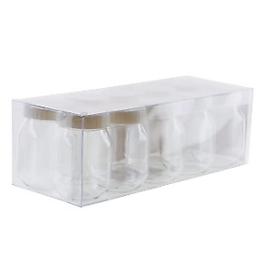 [40 Pack] 4 Oz Clear Plastic Mason Jars with Ribbed Liner Screw On Lids - Clear Plastic Containers with Lids Wide Mouth BPA Free, PET Plastic - Great for Baking, Pudding, Plastic Slime, Bulk Storage, Food Storage