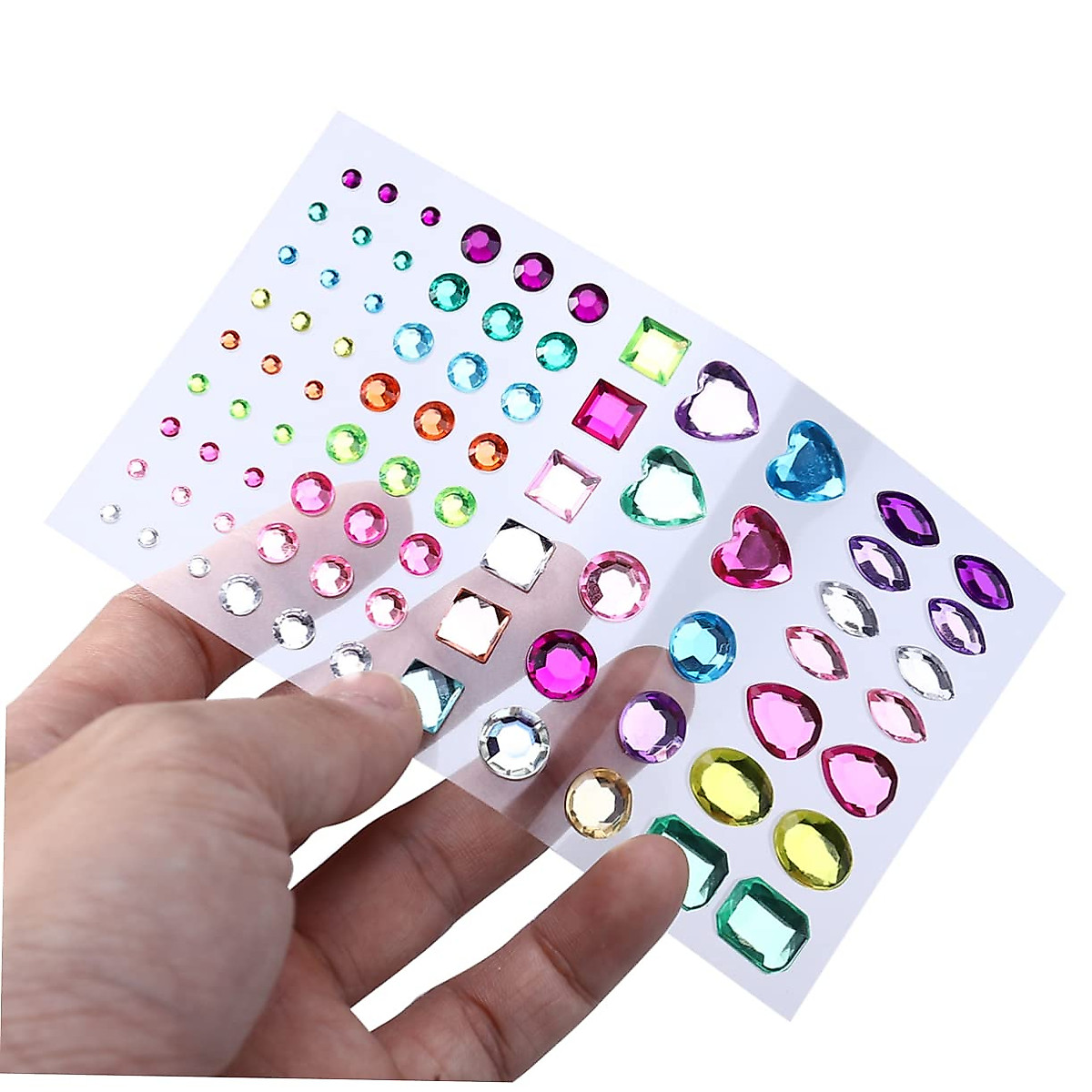 VILLCASE Flatback Rhinestone Sticker Scrapbook Stickers Gems Flatback Stickers Craft Jewels Stickers Rave Accessories Nail gems self Adhesive Diamond Stickers for Kids Crystal Child Account