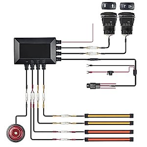 GEEGEETOP Universal ATV UTV SXS Sequential Turn Signal Light Kit,Street Legal Kit with Rocker Brake Tail Light Horn Kit with Relay Fuse Wire for ROV ATV Golf SXS Car Compatible with Polaris