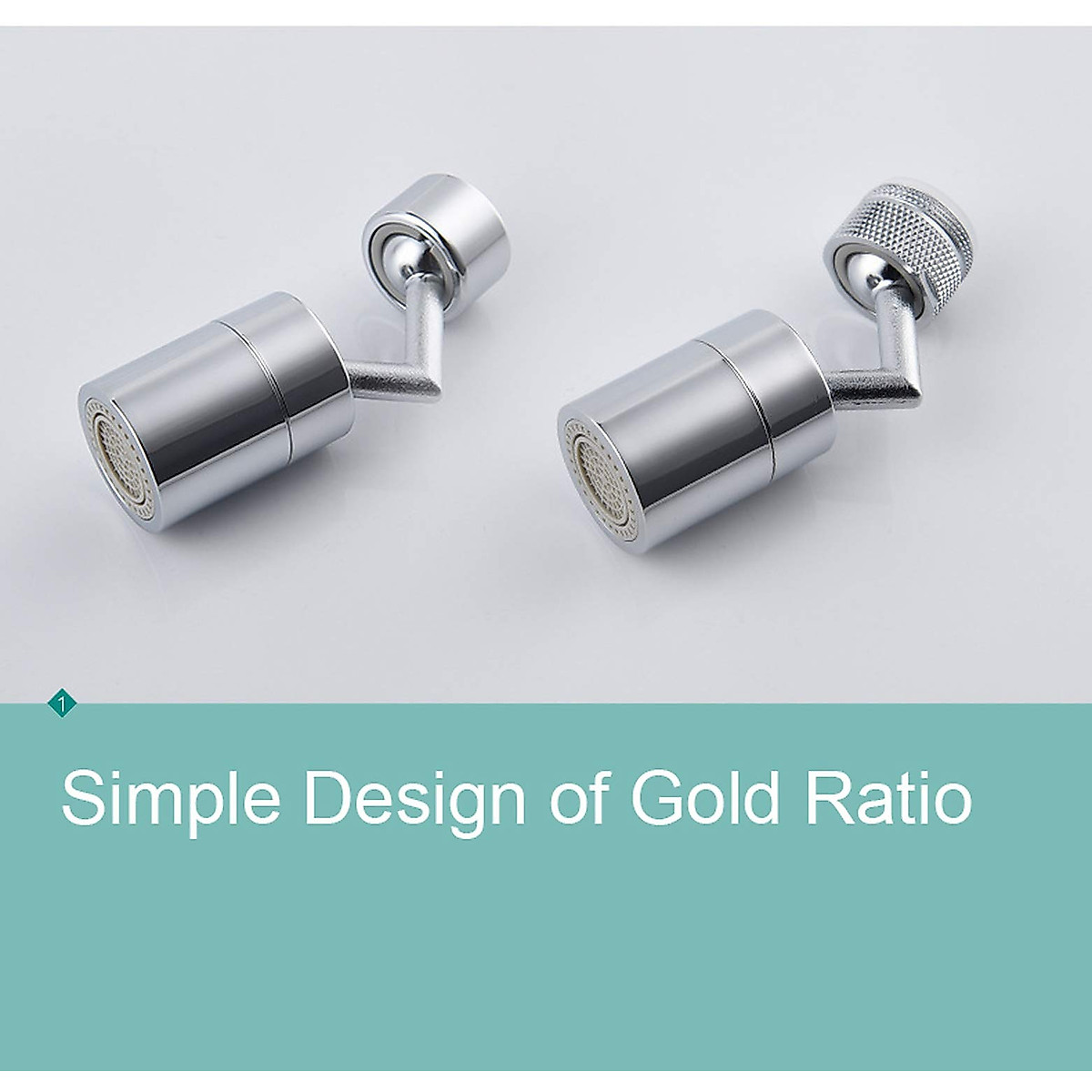 MuYiLIFE Universal Splash Filter Faucet,720° Rotatable Faucet Sprayer Head with Durable Copper,Anti-Splash, Oxygen-Enriched Foam (Female Thread-A22MM)