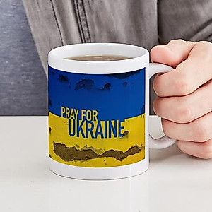 CafePress Pray For Ukraine Sweatshirt, Stand With Ukrai Mugs Ceramic Coffee Mug, Tea Cup 11 oz
