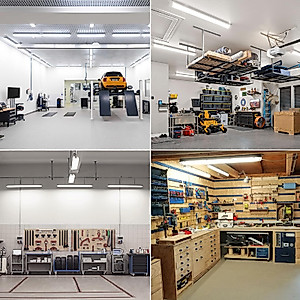 CNSUNWAY 2FT LED Shop Light, 24W 5000K Utility T8 LED Light Fixture, 3100LM Super Bright, D Shape, High Output, Linkable Tubes Lights for Room, Garage, Workbench, Plug and Play, 2 Pack