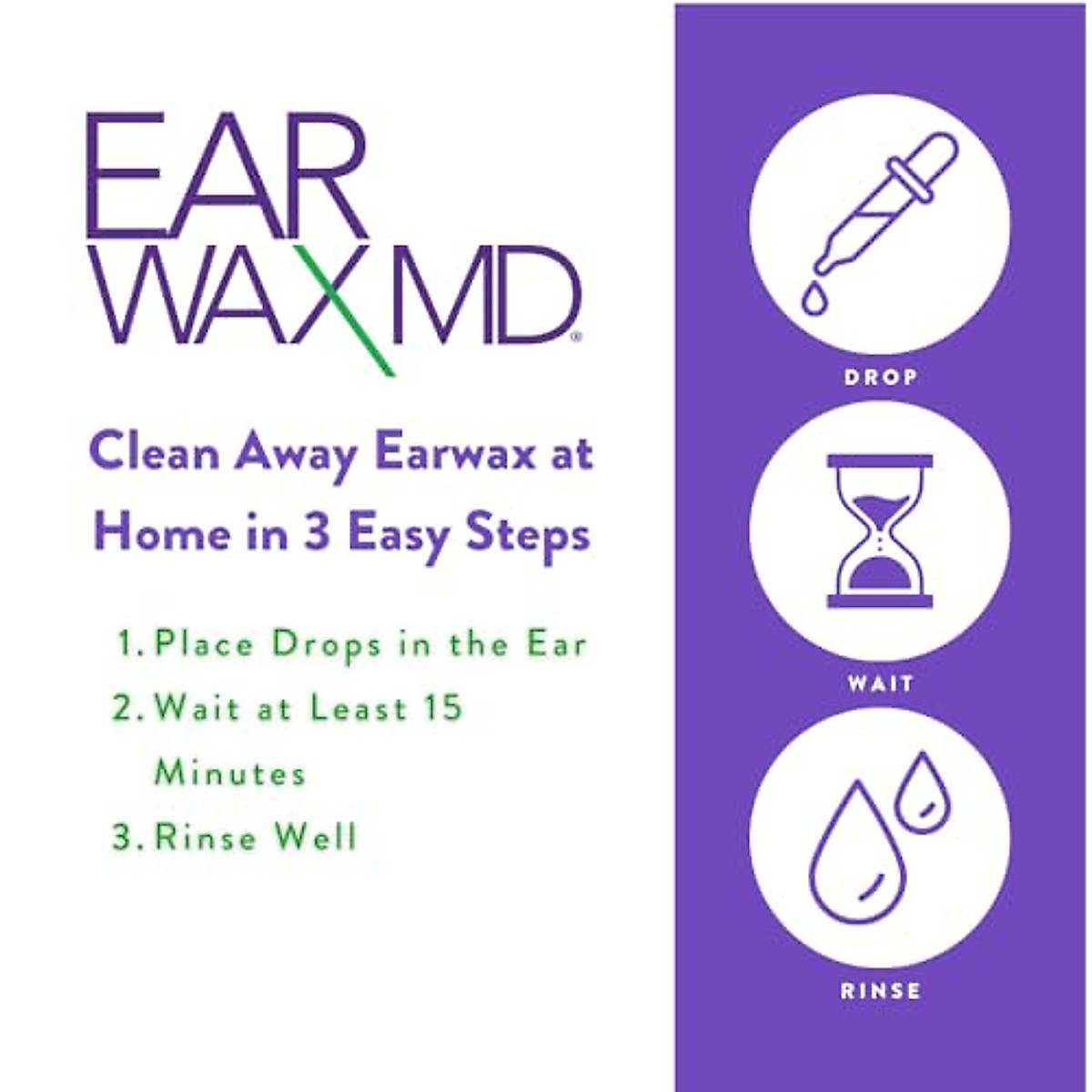 EOSERA Ear Wax MD Kit - Fast-Acting Ear Wax Removal Drops | Breaks Down & Dissolves Wax in Just 1 Treatment | Clinically Proven | Gentle & Safe | Includes Rinsing Bulb | 15mL