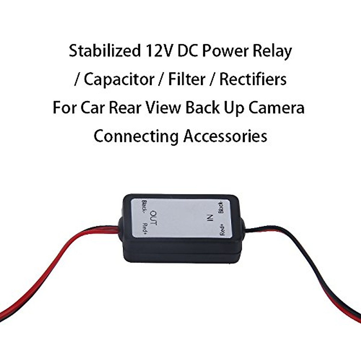 Dasaita 12V DC Power Relay Capacitor Filter Rectifiers for Car Rear View Back Up Camera -Aftermarket Camera
