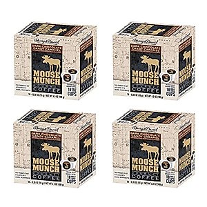 Moose Munch Single Serve Coffee by Harry & David, 4/18 ct boxes (72 Count) (Dark Chocolate Candy Caramel)